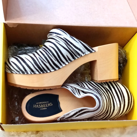 Swedish Hasbeens | Shoes | Swedish Hasbeens Snow Leopard Clogs | Poshmark